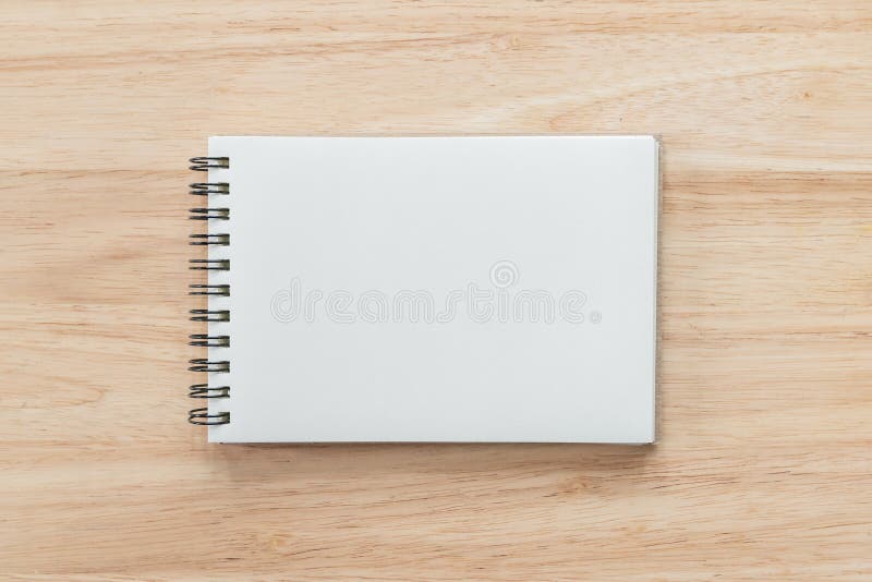 Top View of Blank Notebook and Natural Light on Wooden Table Stock ...