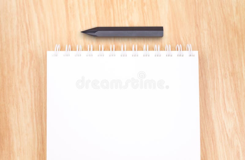 Top View of Blank Open Ring Binder Notebook with Black Pencil O Stock ...