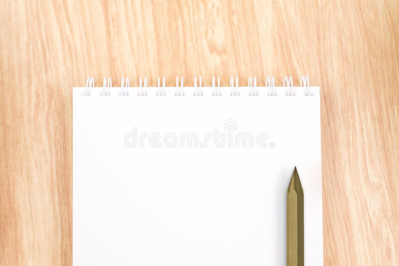 Top View of Blank Open Ring Binder Notebook with Black Pencil O Stock ...