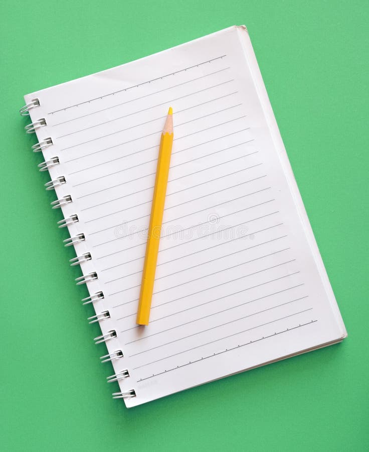 Top View of Blank Ring Binder Notebook and Yellow Wood Pencil Stock ...