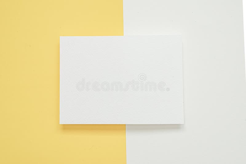 Top View of Blank White Paper on Light Yellow Paper and White Paper for ...