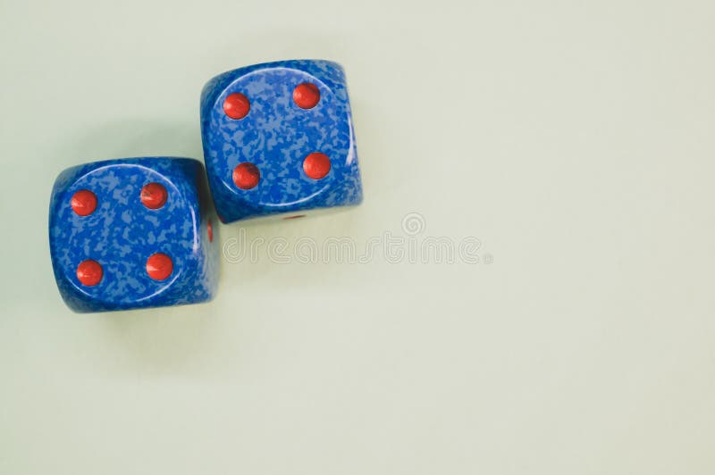 Top View of Blue Dice Isolated on a Beige Background Stock Photo ...