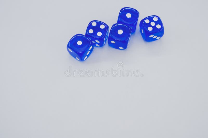 Top View of Blue Dice Isolated on White Background Stock Image - Image ...