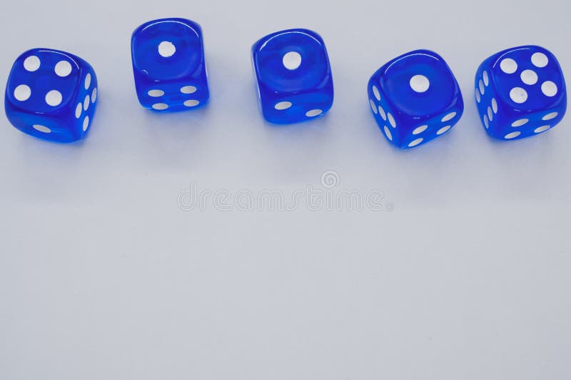 Top View of Blue Dice Isolated on White Background Stock Image - Image ...