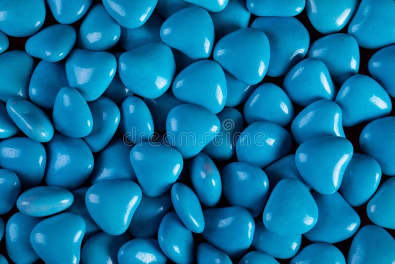 Top View of Blue Heart-shaped Candies in a Container Under the Lights ...