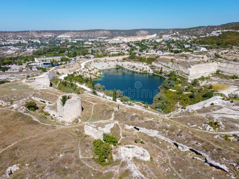 Top View of the Blue Lake in the Stone Quarry Blue Lake Flooded Stone ...