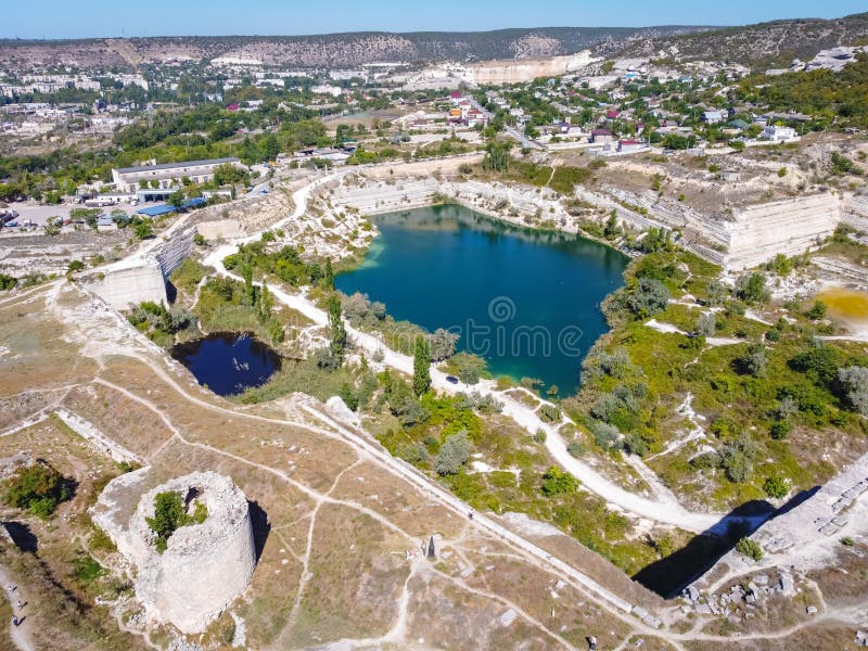 Top View of the Blue Lake in the Stone Quarry Blue Lake Flooded Stone ...