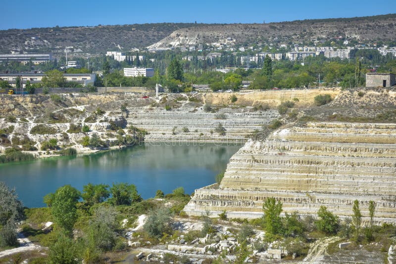 Top View of the Blue Lake in the Stone Quarry, Blue Lake, Flooded Stone ...
