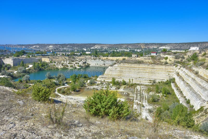 Top View of the Blue Lake in the Stone Quarry, Blue Lake, Flooded Stone ...