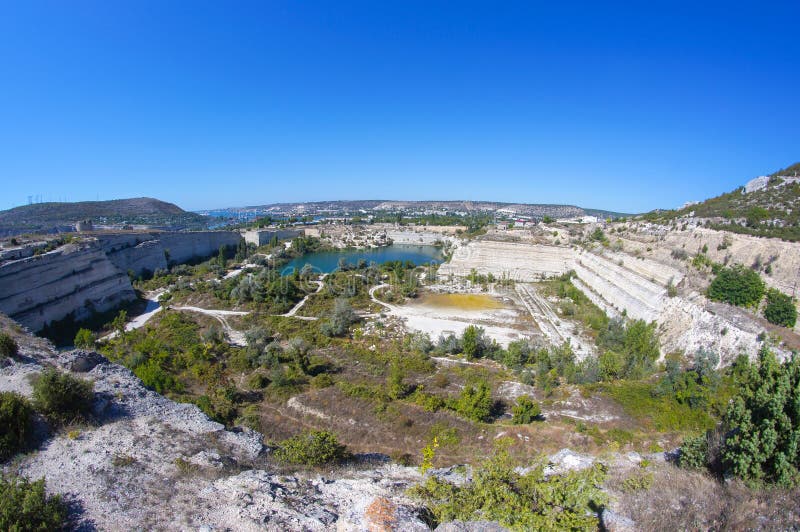 Top View of the Blue Lake in the Stone Quarry, Blue Lake, Flooded Stone ...
