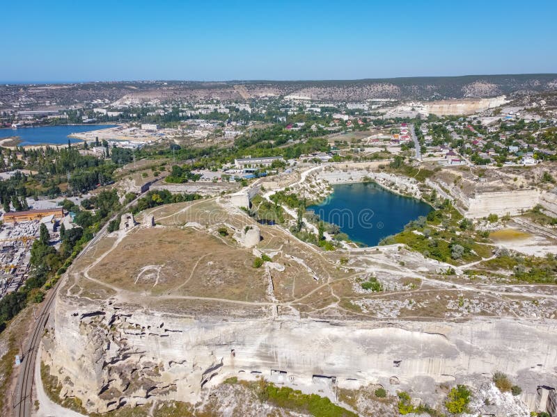 Top View of the Blue Lake in the Stone Quarry, Blue Lake, Flooded Stone ...