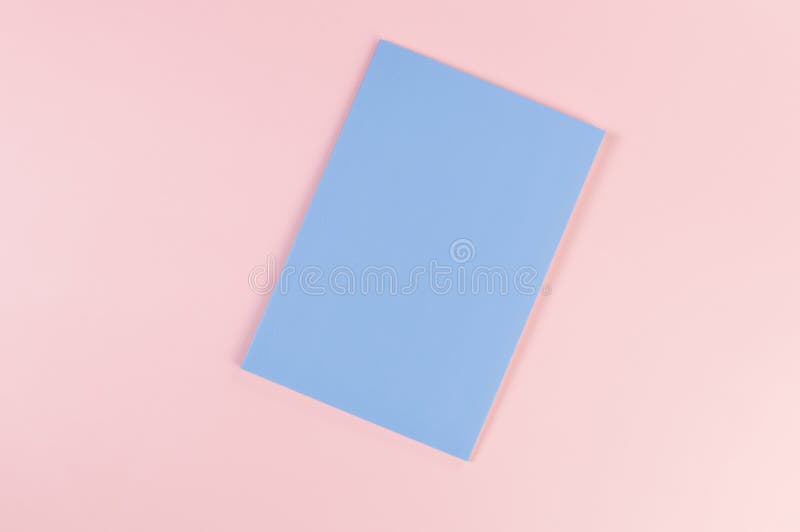 Top View of Blue Notebook on Pink Background. School, Office Wallpaper ...