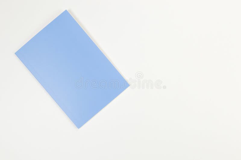 Top View of Blue Notebook on White Background. School, Office Wallpaper ...