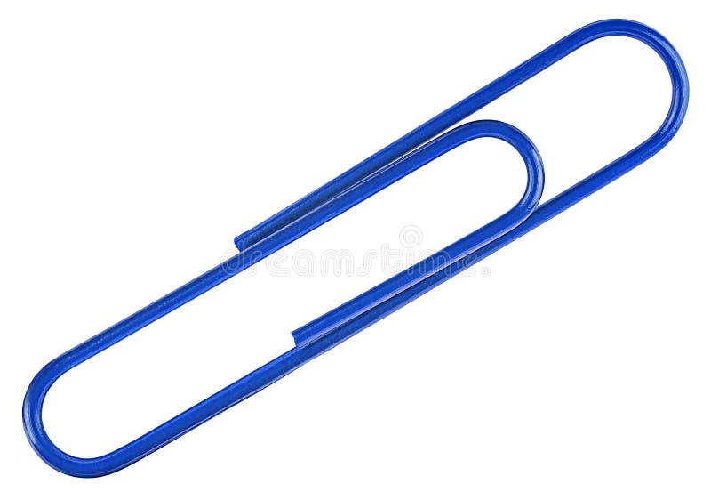 Top View of Blue Paper Clip Isolated on White Background Stock Photo ...