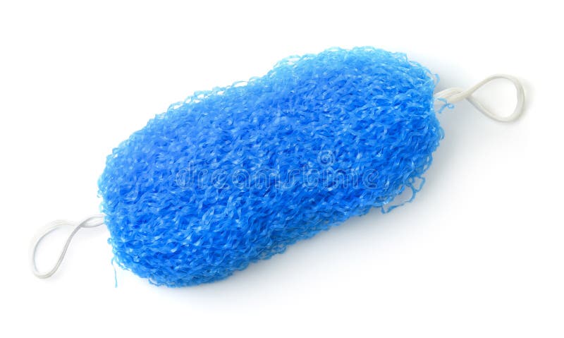 Top View of Blue Plastic Bath Mesh Scrubber Stock Photo - Image of body ...