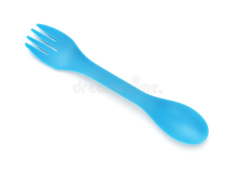 Top View of Blue Plastic Spork Stock Photo - Image of twin, meal: 279582540