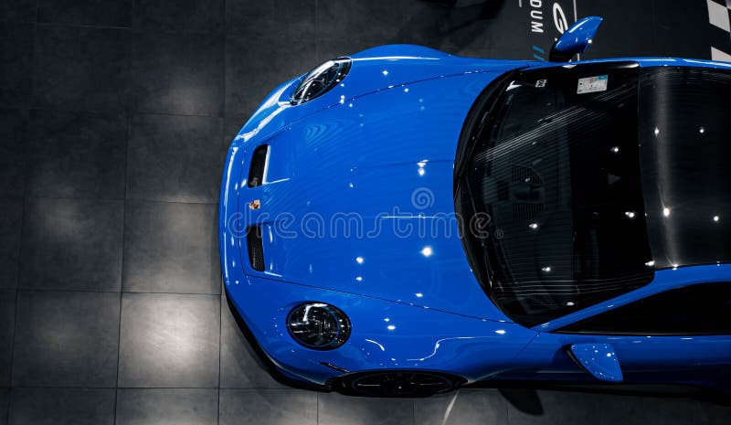 Top View of a Blue Porsche Carrera GT3 Editorial Photo - Image of race ...