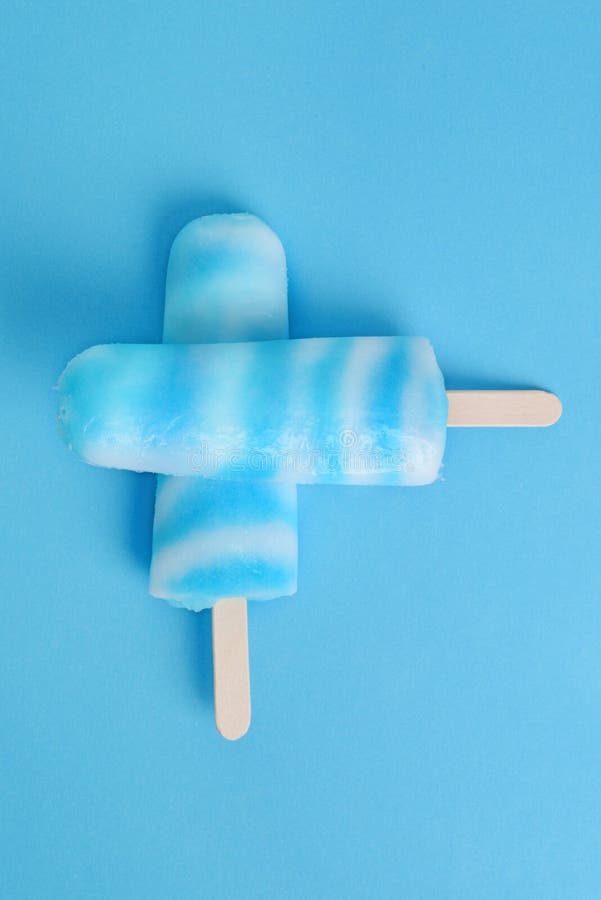 Top View Blue Raspberry and Vanilla Popsicle Stock Image - Image of ...