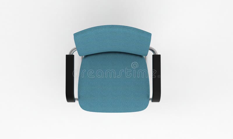 Top View of a Blue Soft Chair on a White Plain Background Stock Photo ...