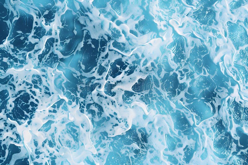 Ocean Foam Texture - 3D Rendering - Blue Water Stock Illustration ...