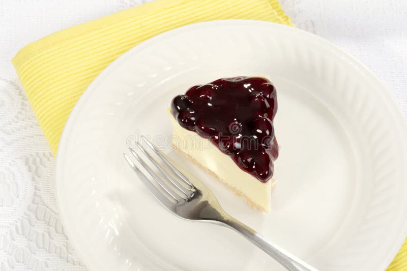 Top View Blueberry Cheesecake Stock Photo - Image of fork, homemade ...