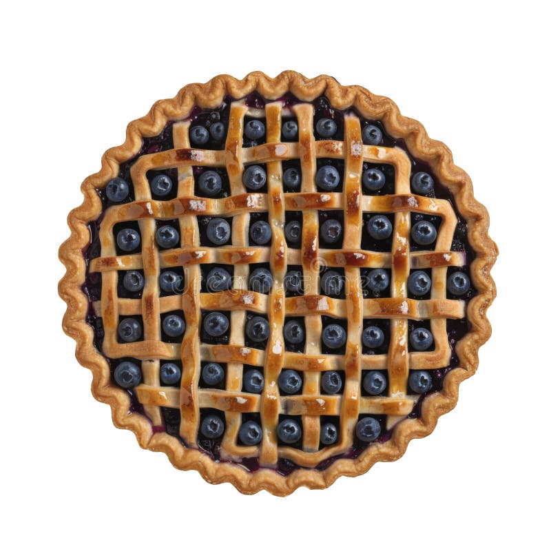 A Top View of a Blueberry Pie with a Lattice Crust Stock Image ...