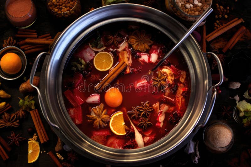 Top View of a Boiling Pot with Fruit and Sugar Mixture for Jam-making ...
