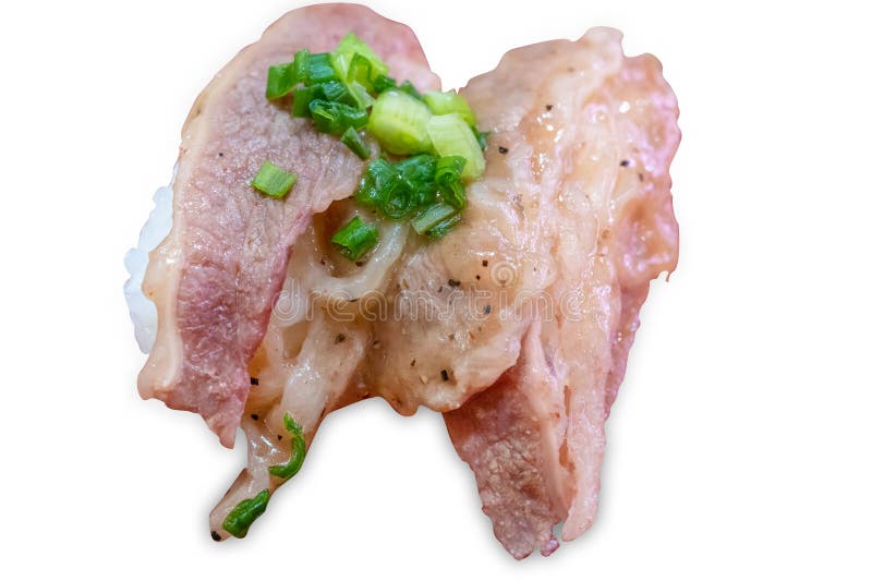 Top View of Boneless Short Rib Beef Sushi, Focus Selective Stock Image ...