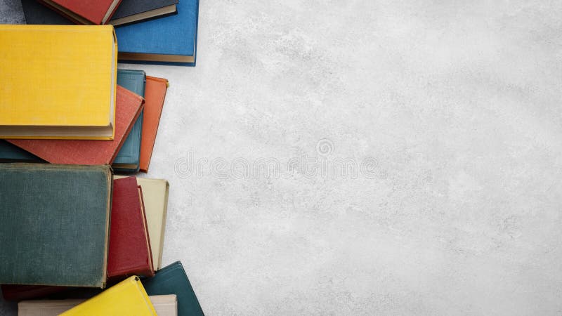 Top View Books with Copy Space. High Quality Beautiful Photo Concept ...