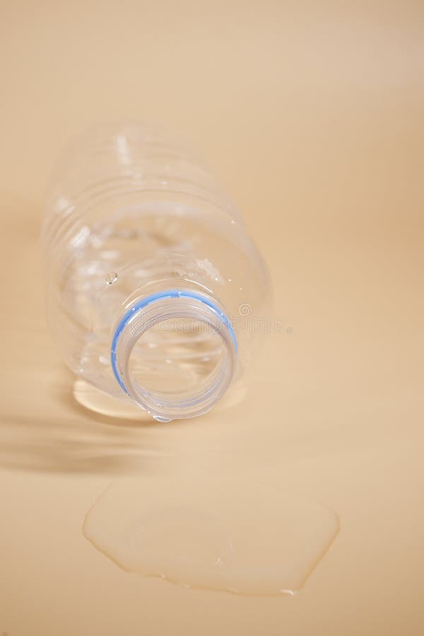 Top View of a Bottle of Water Spilled on a Floor , Stock Photo - Image ...