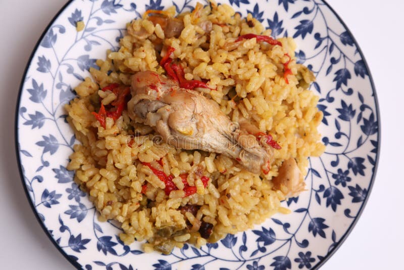 Top View of a Bowl of Curry Rice and a Chicken Leg Stock Image - Image ...