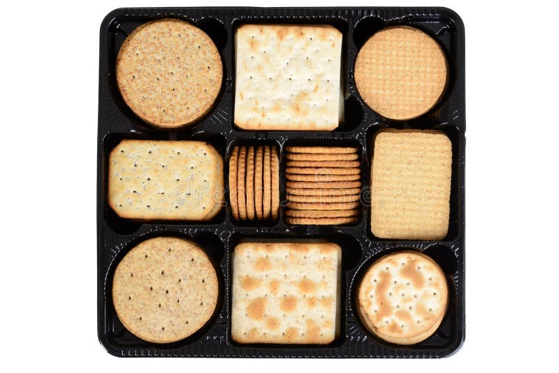 Top View Box Assorted Crackers Stock Image - Image of appetizer ...