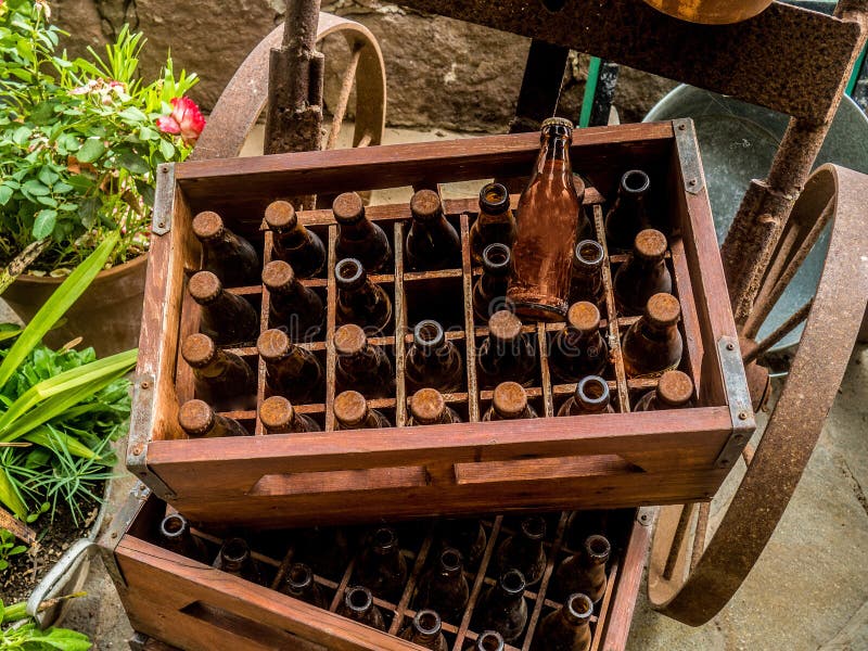 Top View of Boxes Filled with Empty Beer Bottles Stock Image - Image of ...