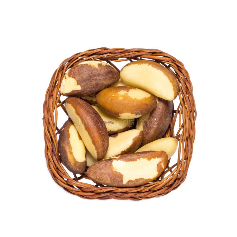 Top View of Brazil Nuts in Pretty Little Basket. Stock Photo - Image of ...