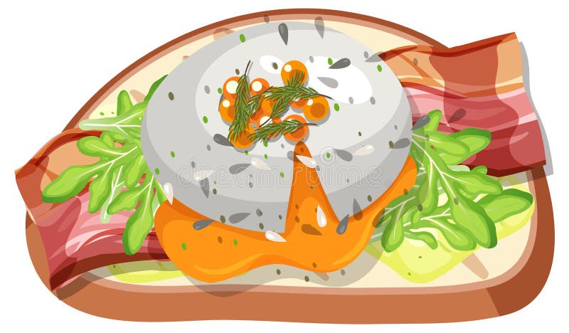 Top View of Bread Breakfast with Topping Stock Vector - Illustration of ...