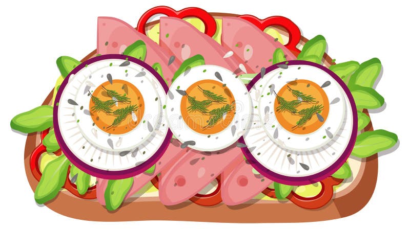 Top View of Bread Breakfast with Topping Stock Vector - Illustration of ...