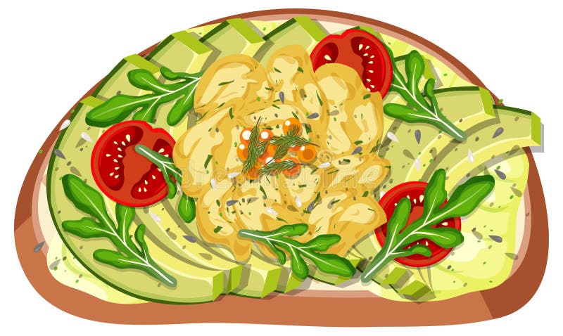 Top View of Bread Breakfast with Topping Stock Vector - Illustration of ...