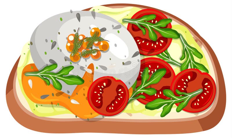 Top View of Bread Breakfast with Topping Stock Vector - Illustration of ...