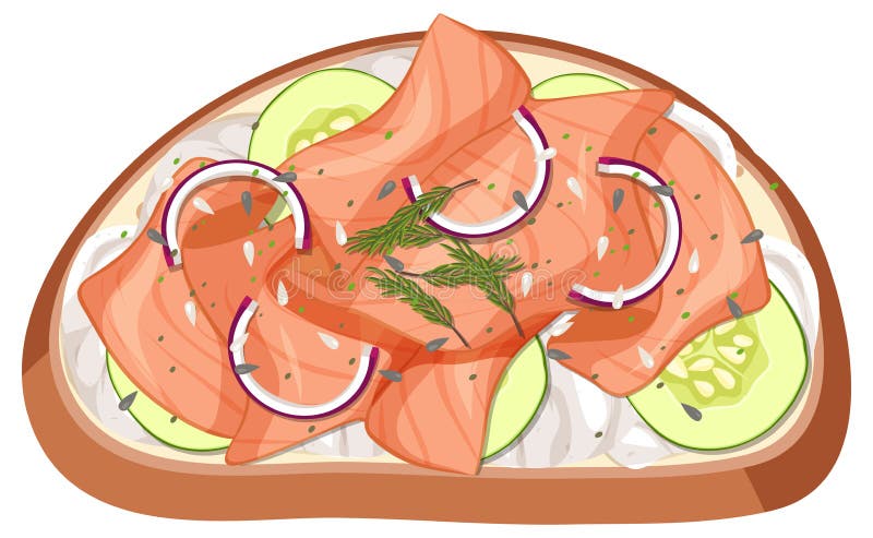 Top View of Bread Breakfast with Topping Stock Vector - Illustration of ...