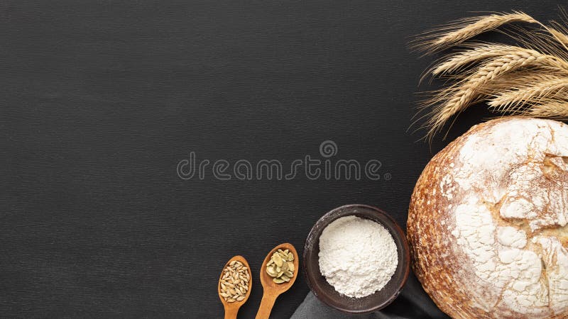 Top View Bread Concep with Copy Space. High Quality and Resolution ...