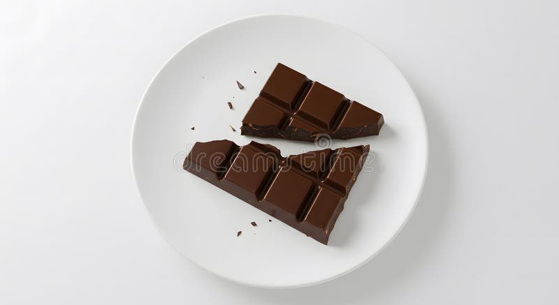 Top View Break Chocolate Bar Isolated on White Background Stock ...
