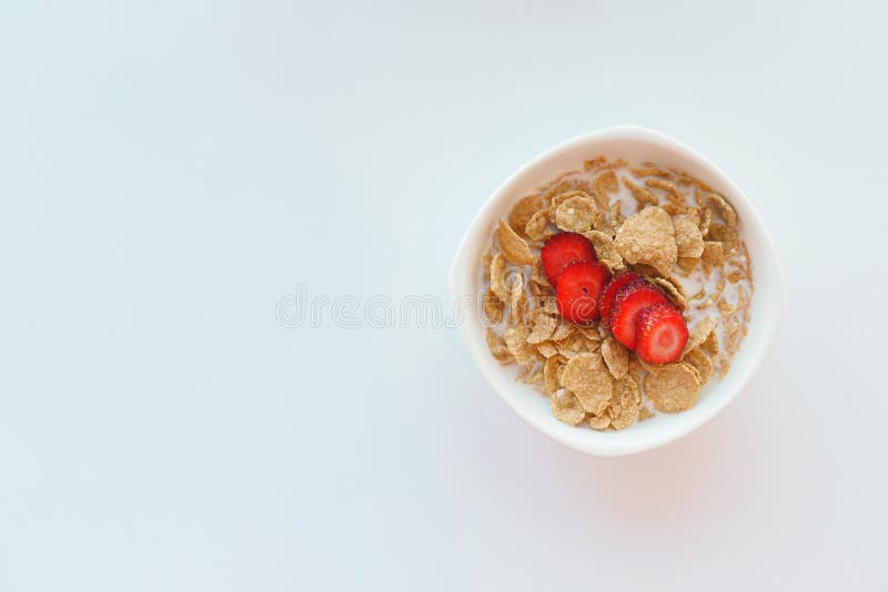 Top View of Breakfast Cereal in a Bowl on Table Stock Photo - Image of ...