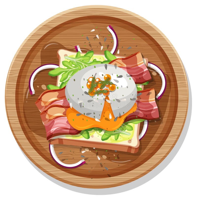 Top View of Breakfast Set in a Dish in Cartoon Style Isolated Stock ...