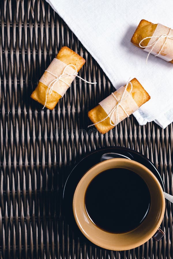 Top View of Breakfast Table with a Cup of Coffee and Cakes Stock Image ...