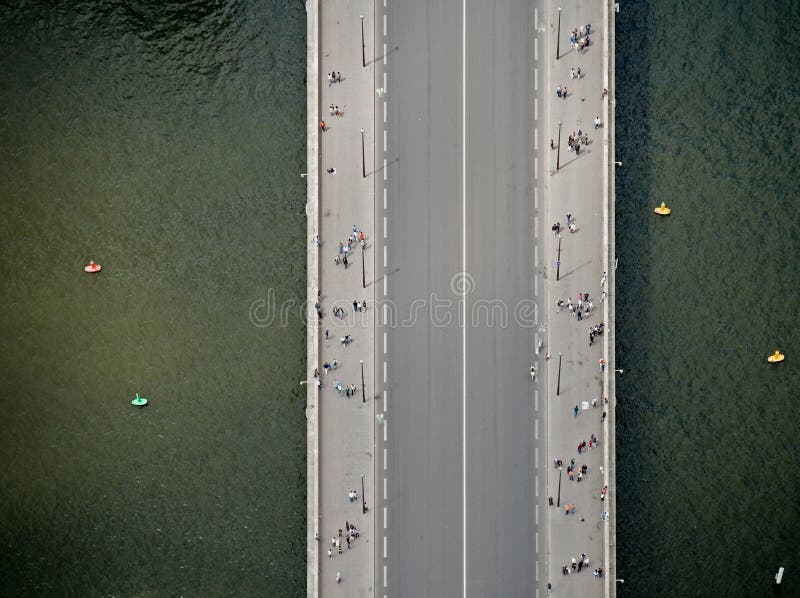 Top view at bridge stock image. Image of people, automotive - 19693585