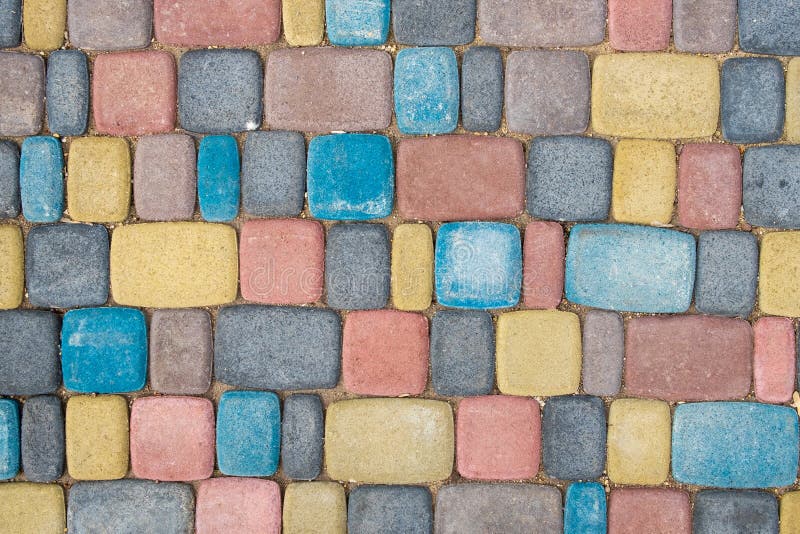 Top View of the Bridge Paving Slabs of Different Color Stones Stock ...