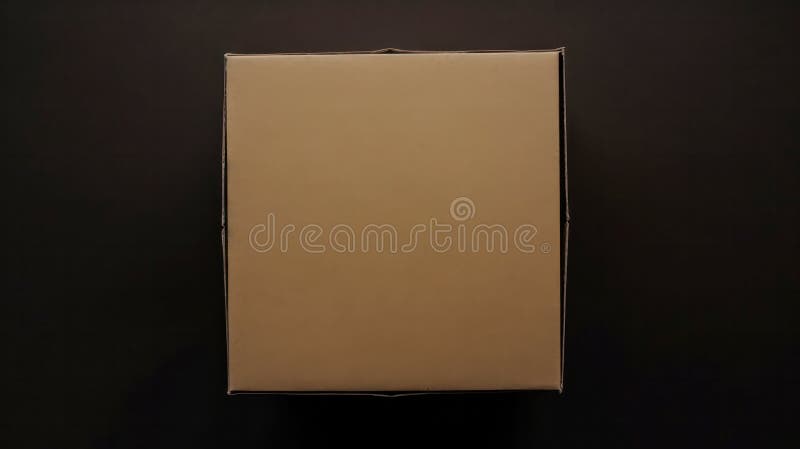 Top View Brown Cardboard Box on Black Table. Generative AI Stock ...