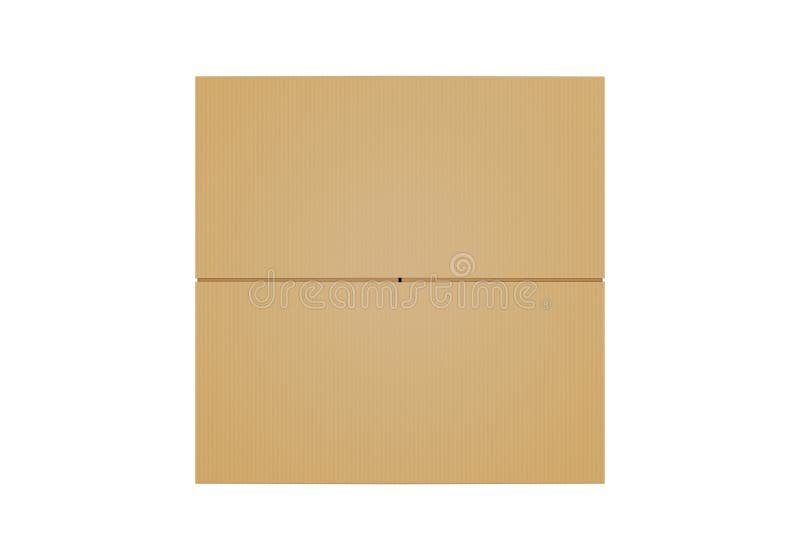 TOP View. Brown Cardboard Paper Box Isolated on White Background Stock ...