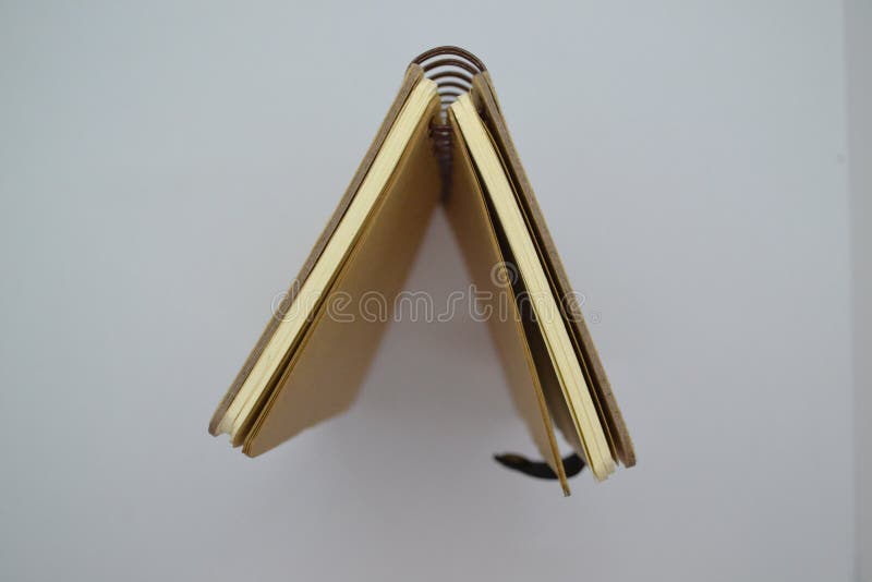 Top View of Brown and Cream Color Notebook Recycled Paper on White ...