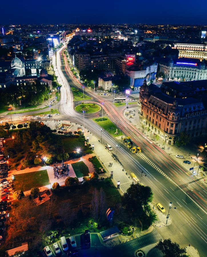 Top View of Bucharest during Summer Evening. Bucharest from Above Stock ...